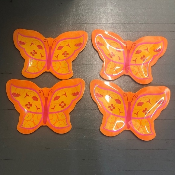 Pier 1 | Dining | Set Of 4 New Vintage Pier Melamine Butterfly Plates ...